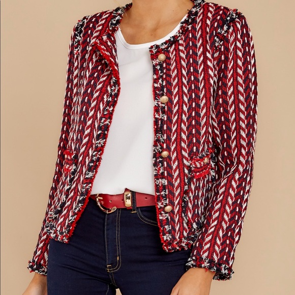 Jealous Tomato | Jackets & Coats | Red White And Blue Blazer | Poshmark